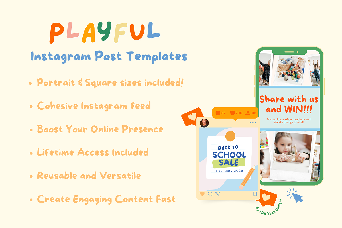 Kids Theme Instagram Post Templates, a Social Media Template by Hell ...