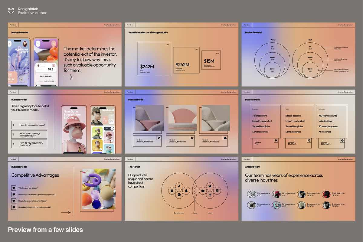 Pitch Deck - Gradient v2, a Presentation Template by Oday Noon