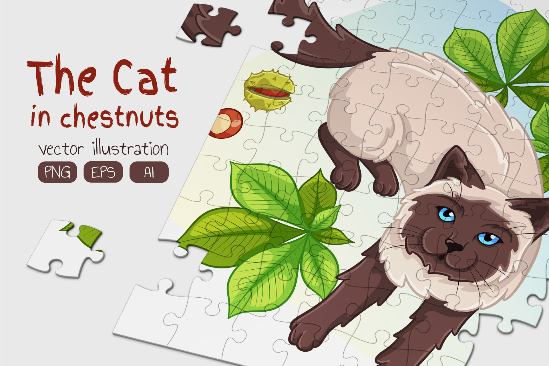 The Cat in chestnuts | Creative Market