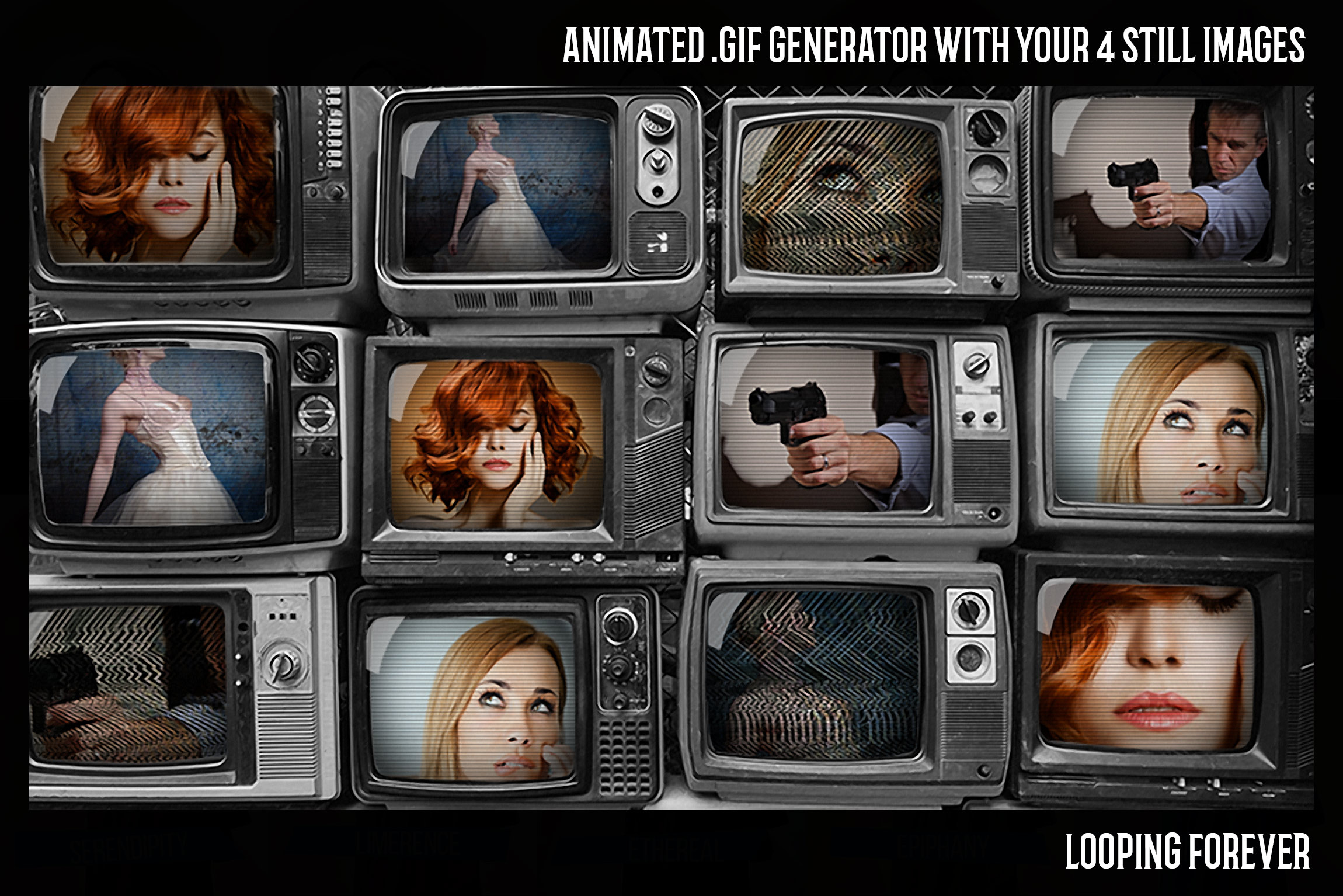 Old TV Stack-Animated GIF generator, a Templates & Theme by the little ...