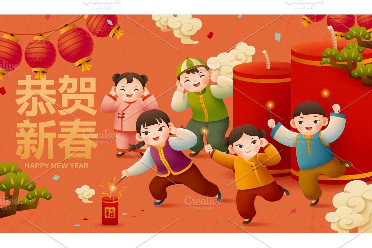 Cute kid lit firecrackers, an Illustration by TotallypicRF