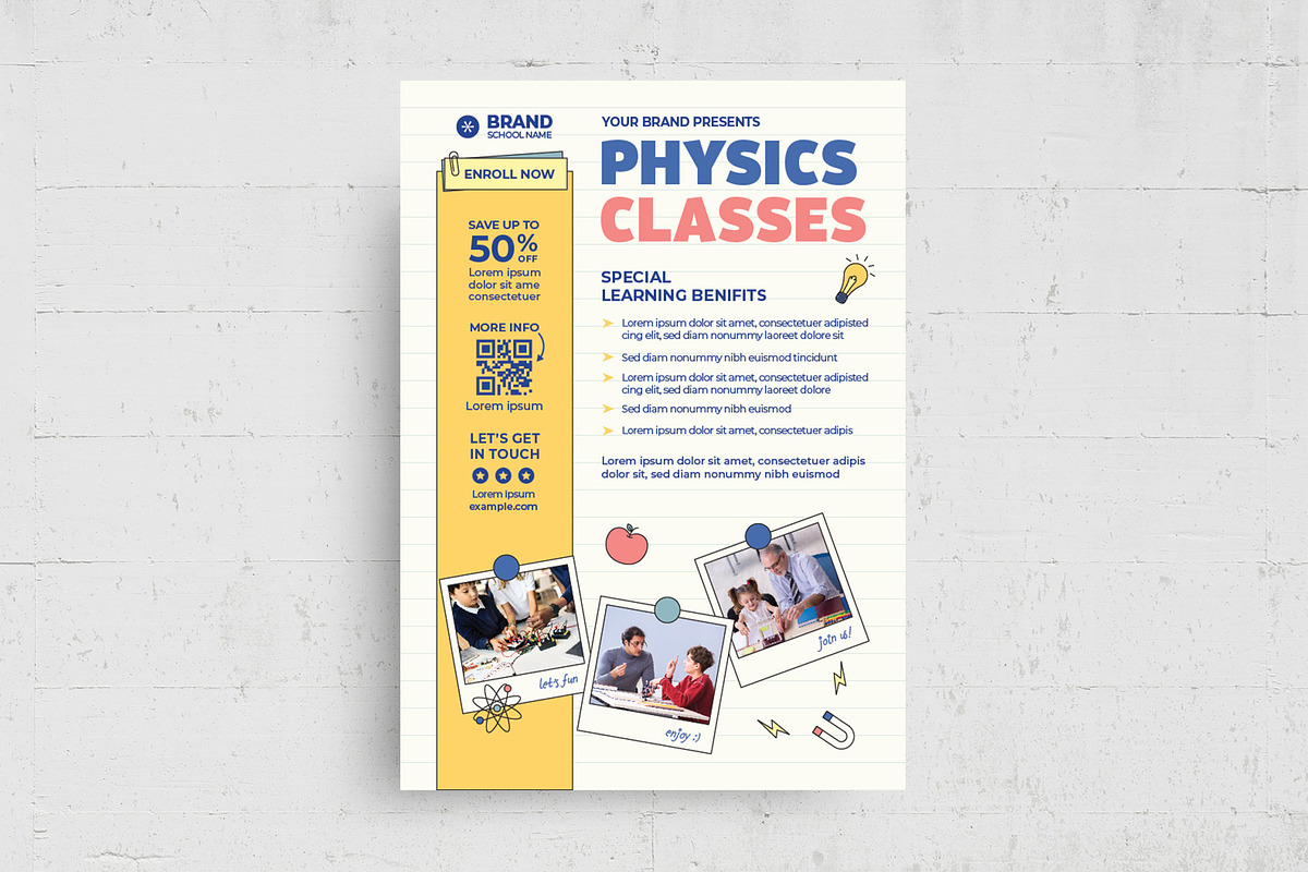 School Science Physics Class Flyer, a Flyer Template by BrandPacks
