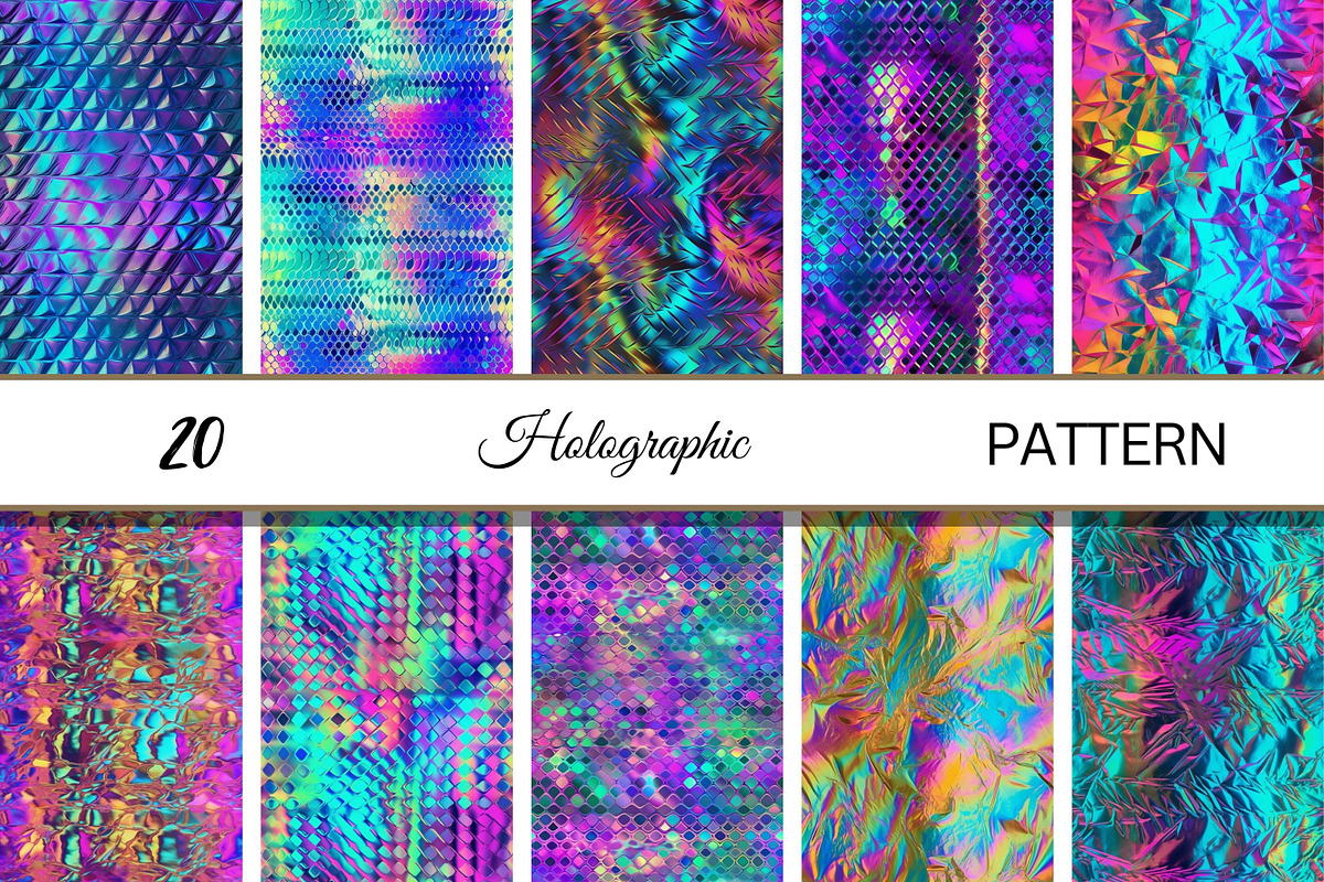 Holographic Seamless Digital Paper, a Pattern Graphic by NiiiNArt