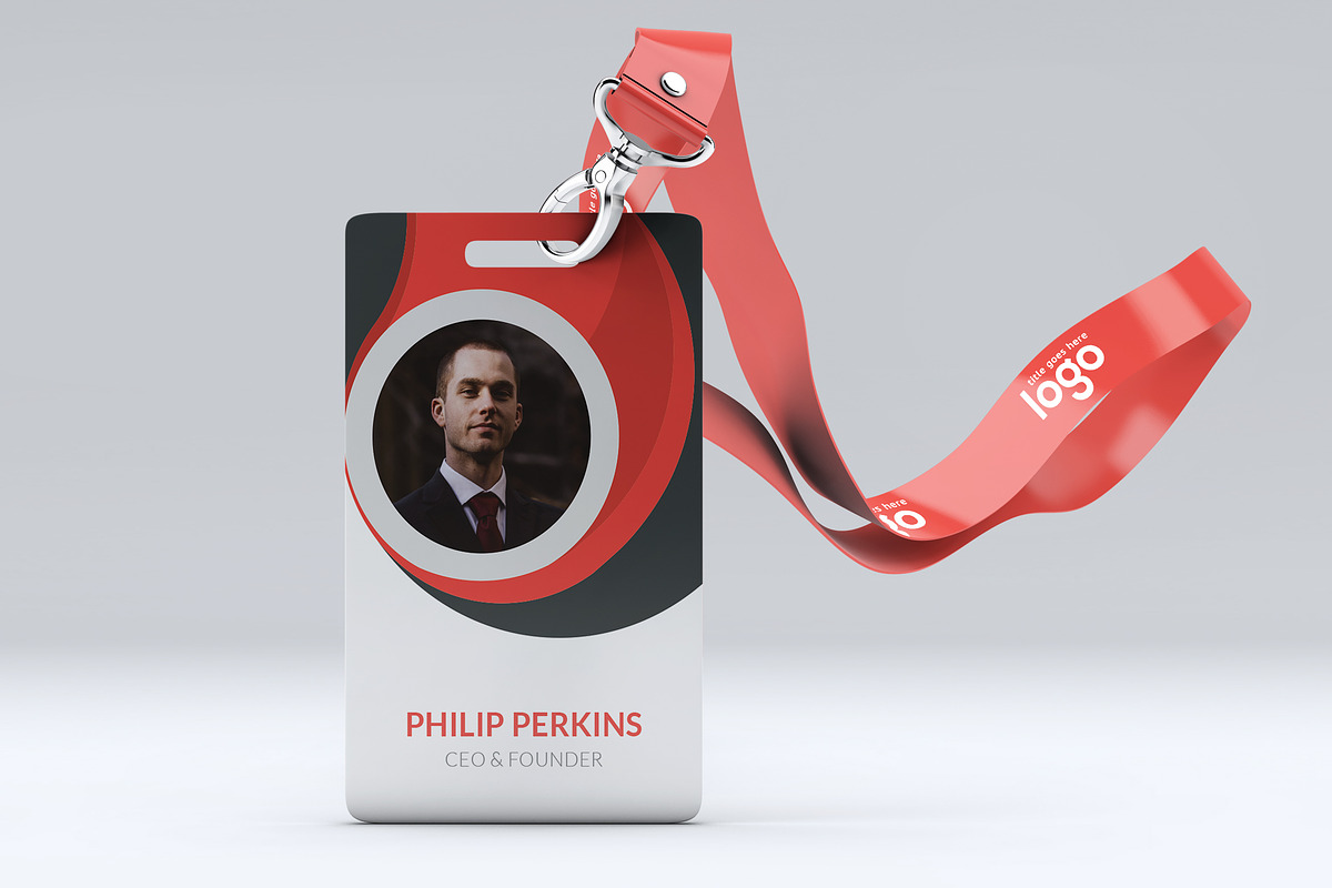 Red and Black Circle ID Card Design, a Stationery Template by ZAAS