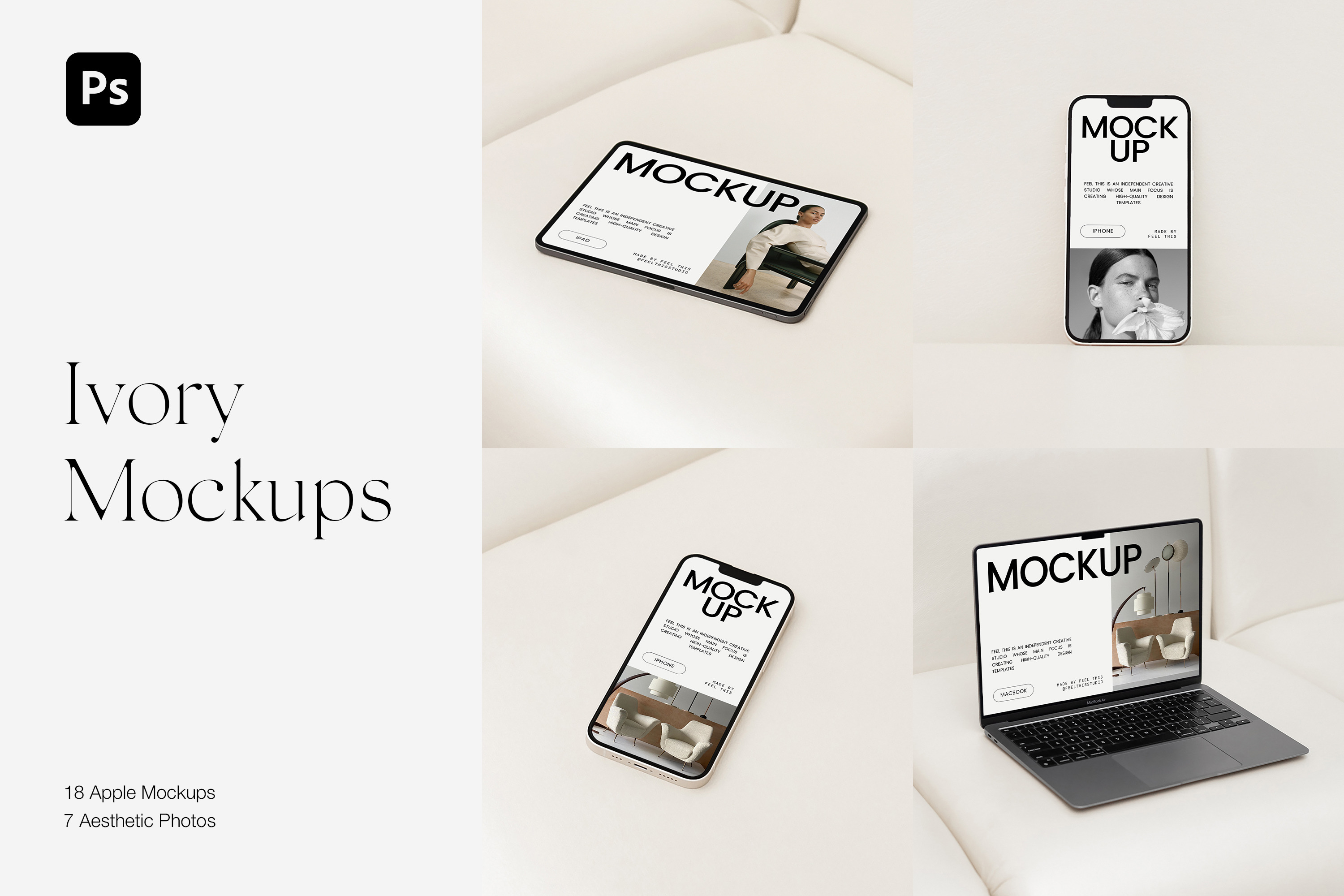 MacBook iPhone iPad Mockups PSD