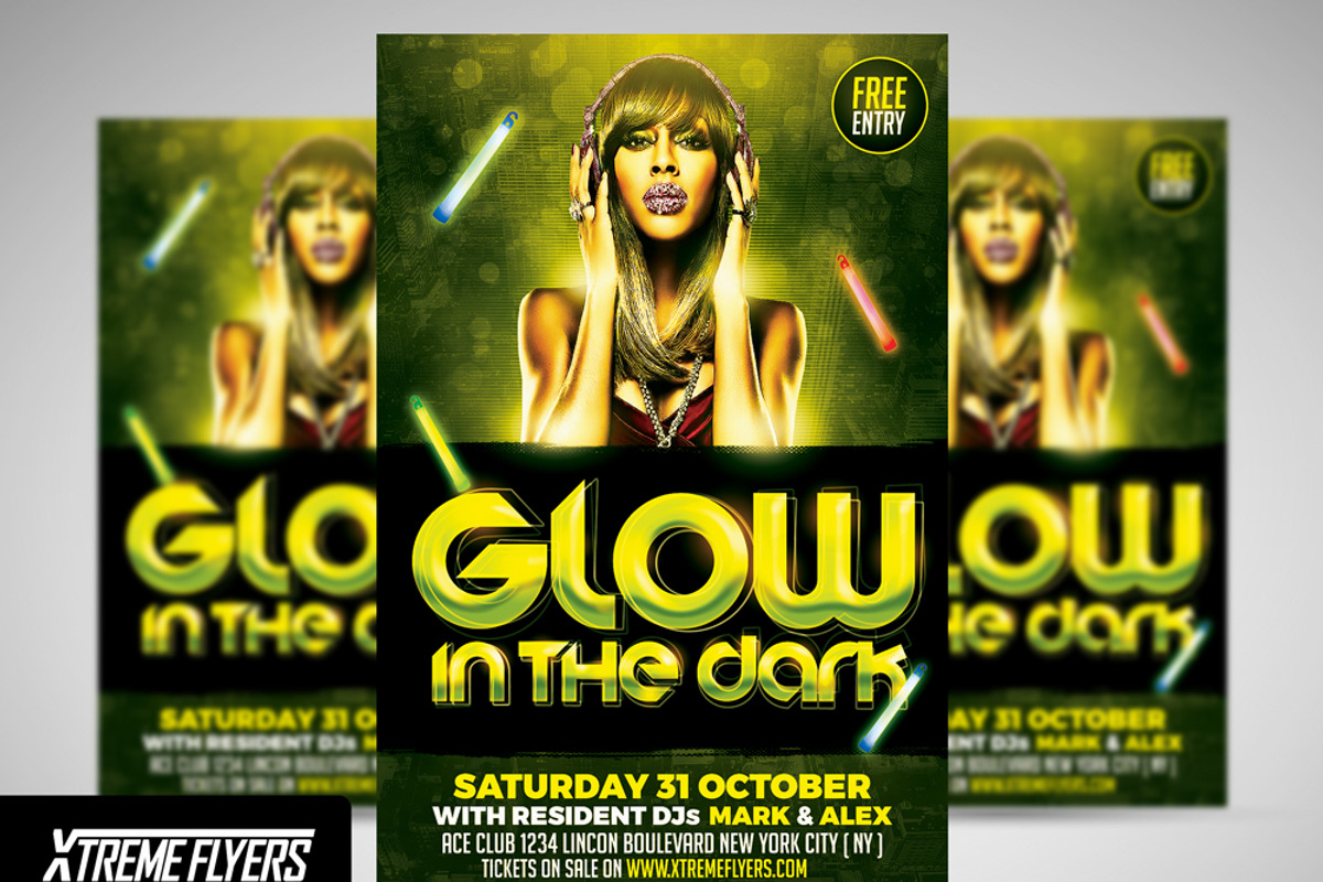 Glow Party Flyer, a Flyer Template by XtremeFlyers