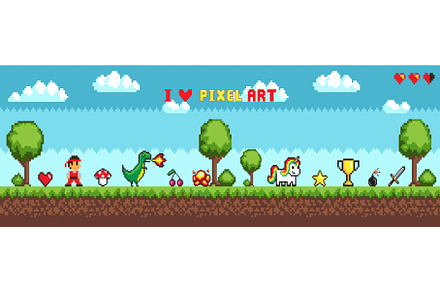 Cubic pixel game snow ice background | Texture Illustrations ~ Creative ...