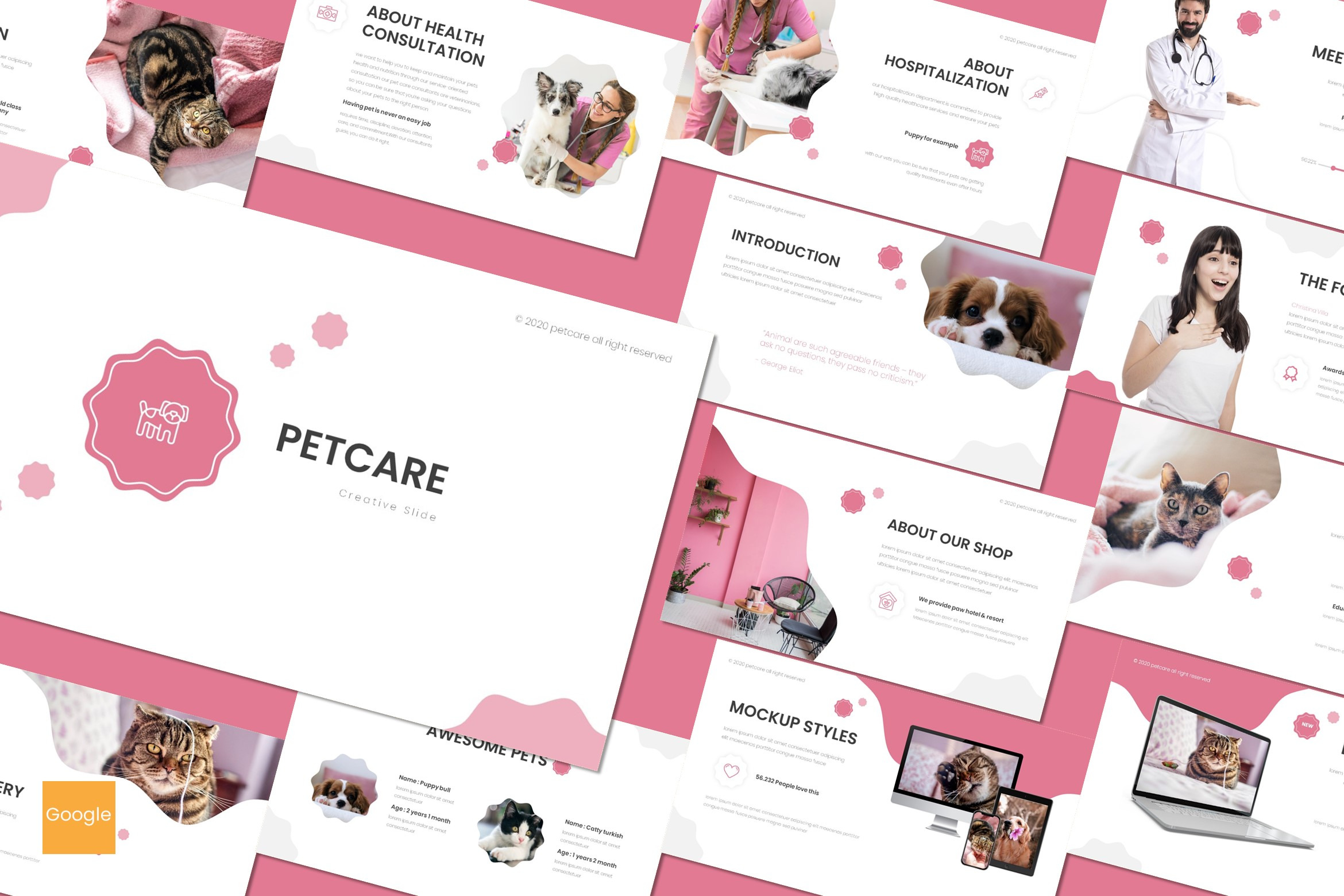 Petcare - Google Slides Template, a Presentation Template by inspirasign