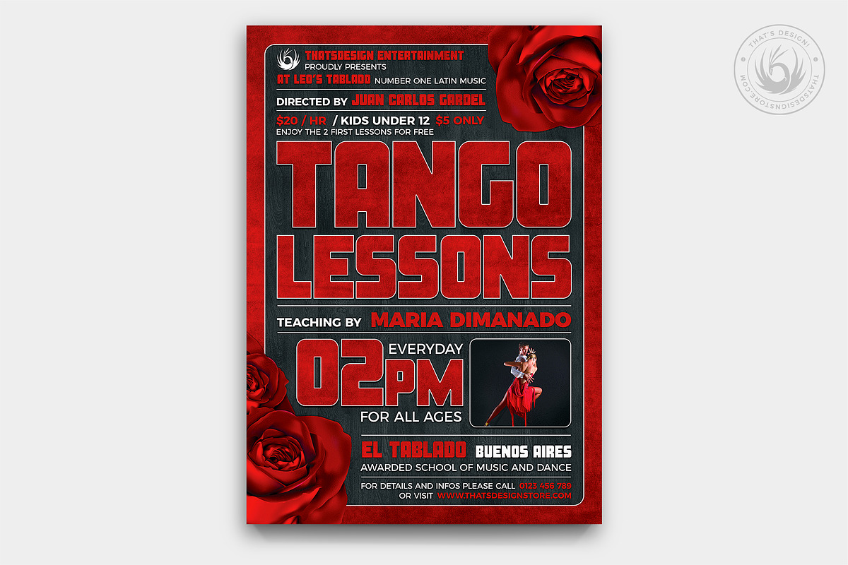 Tango Flyer Template V2, a Flyer Template by ThatsDesign Art