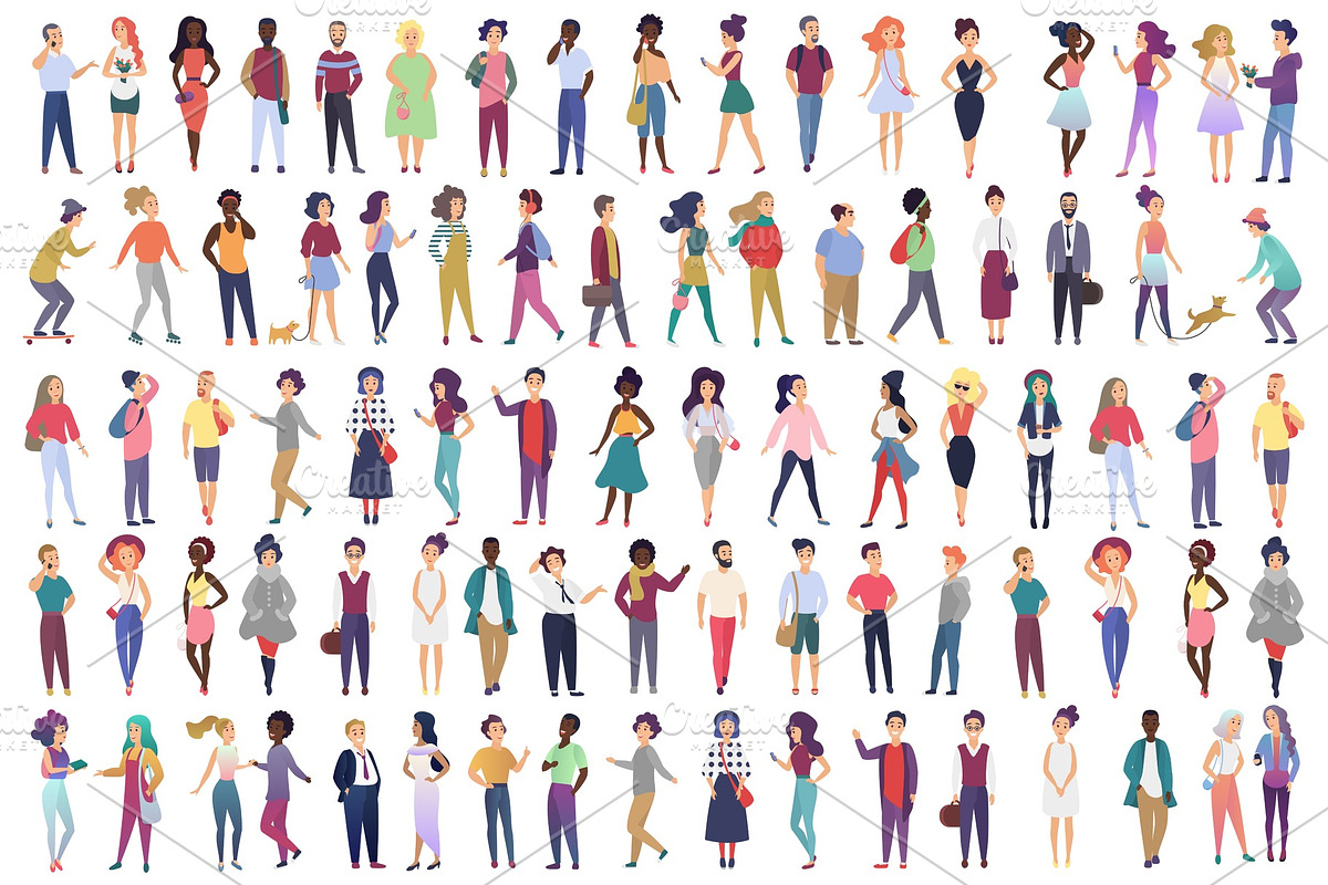 Huge collection of stylish people, a Person Illustration by Lemberg Vector