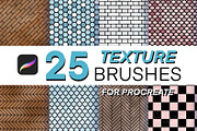 25 Procreate Texture Brushes Set, a Brush Add-On by LiuBi Art