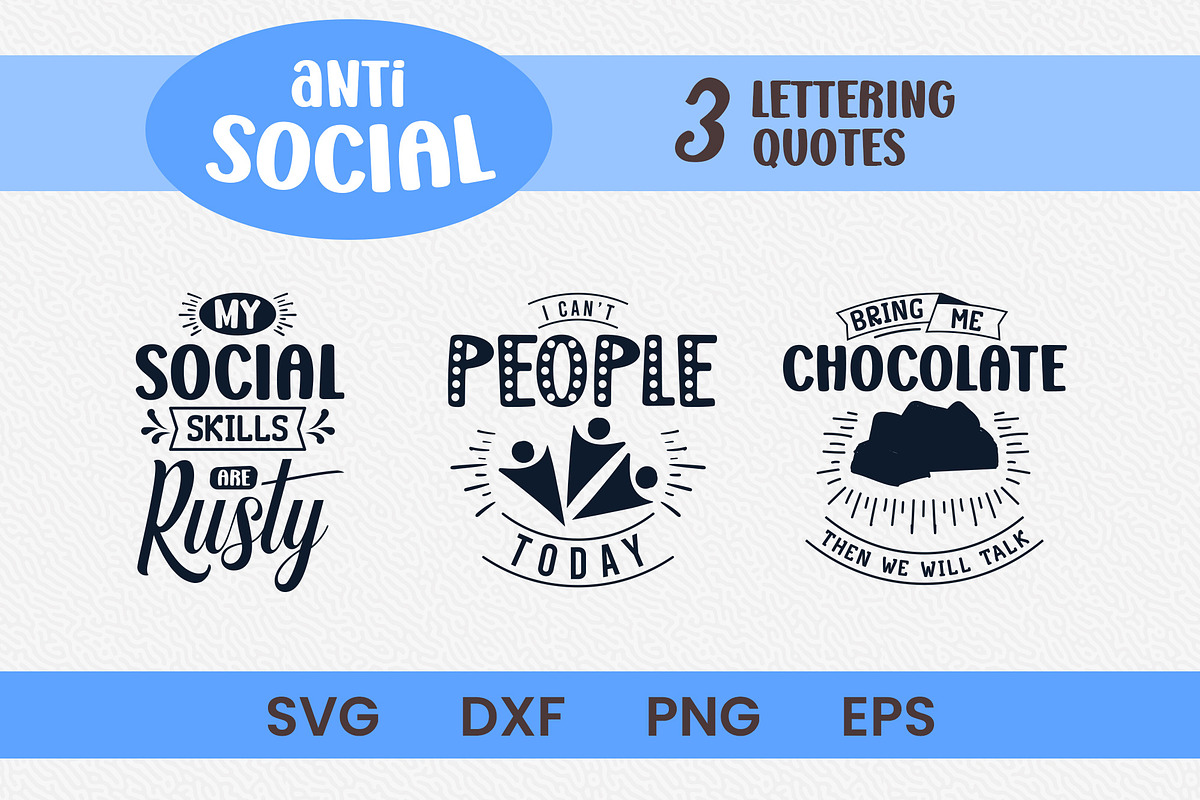 Anti Social lettering svg cut file, an Illustration by thedesignsource ...