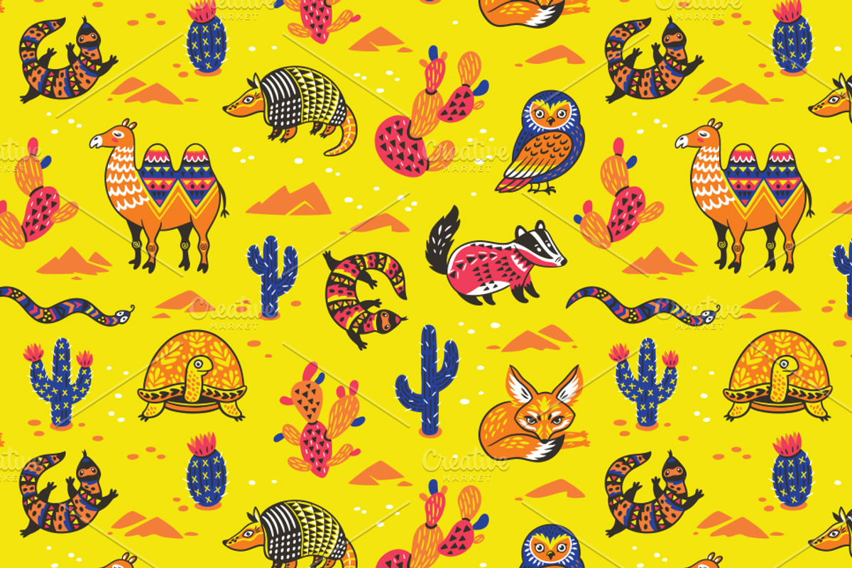 Desert animals, a Pattern Graphic by PenguinHouse