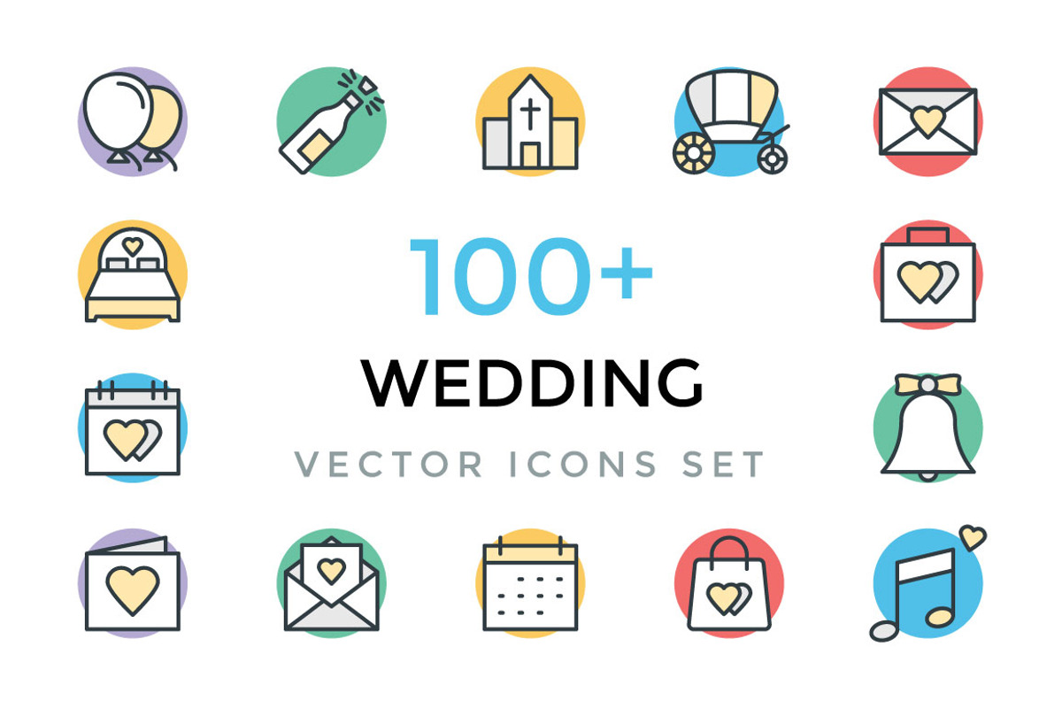 100+ Wedding Vector Icons, an Icon by Vectors Market