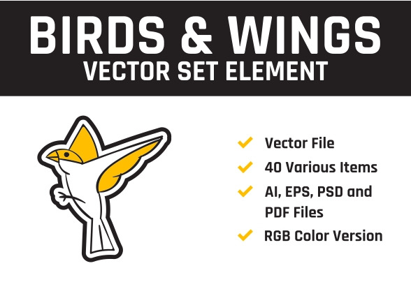 Birds Vector Set Element, a Wallpaper Graphic by PutraCetol Studio ...