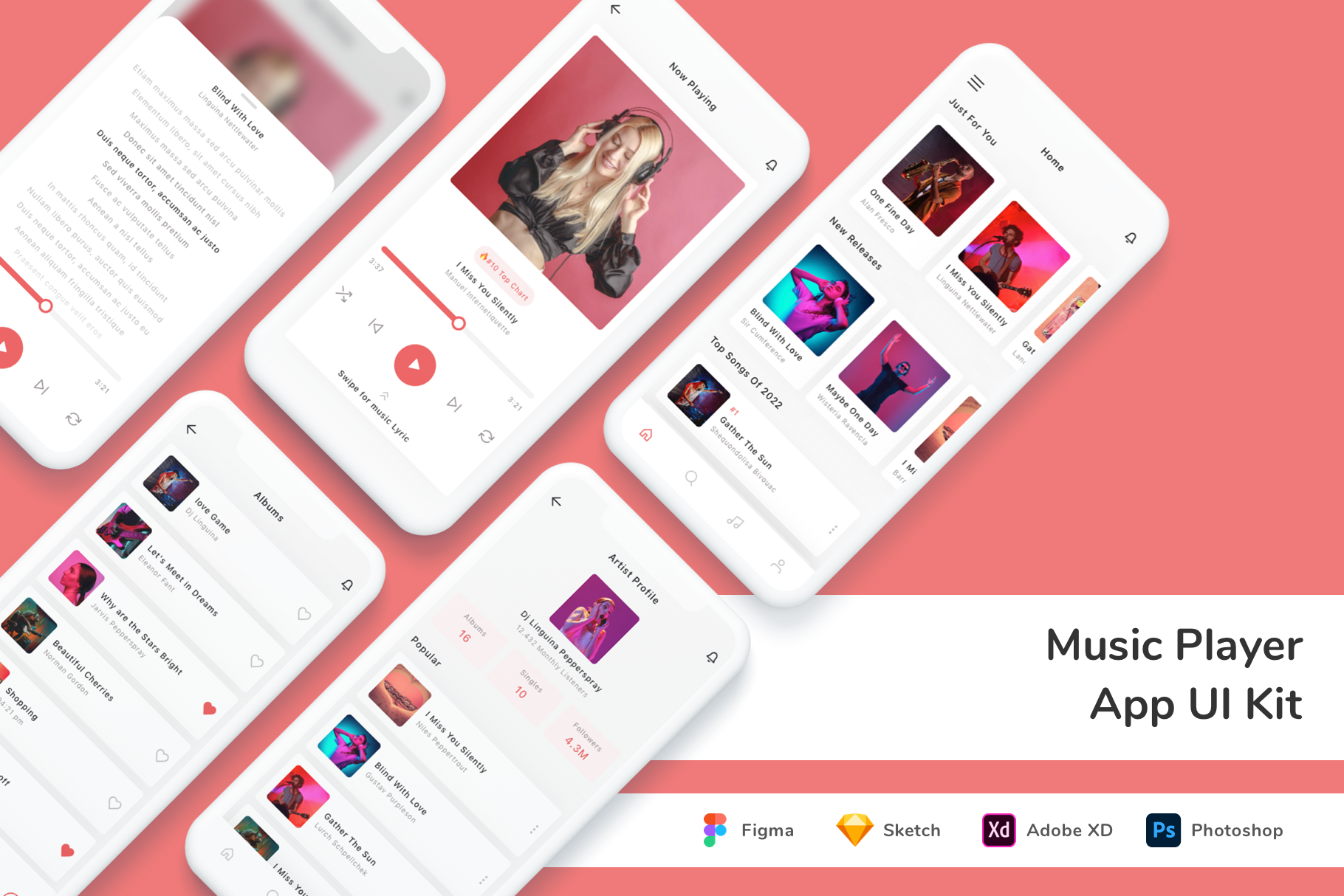 Music Player App UI Kit, an UI Kit Template by Betush