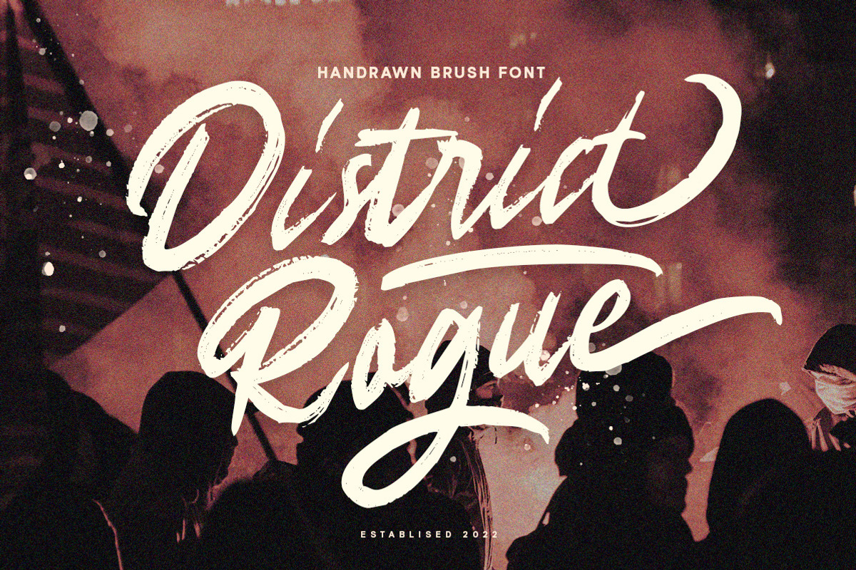 District Rogue - Handrawn Brush Font, a Script Font by Letterhend Studio