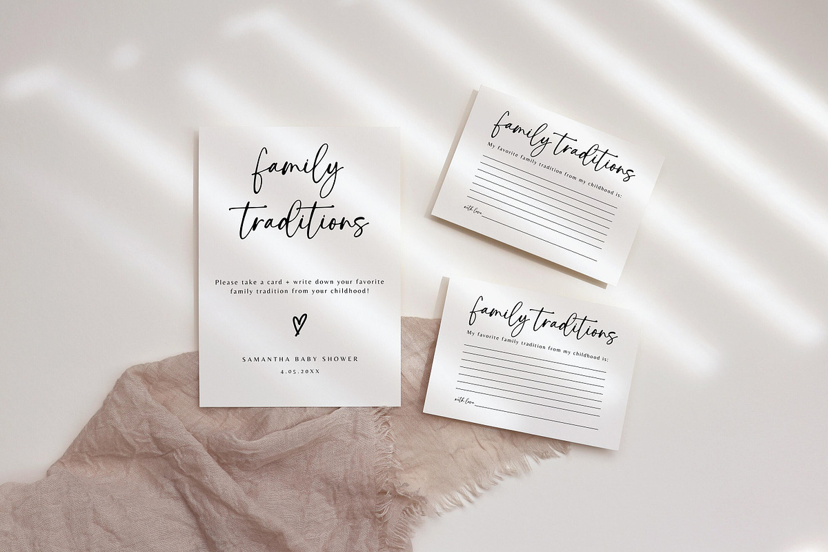 Family Tradition Sign and Card, a Card Template by LucaTheme