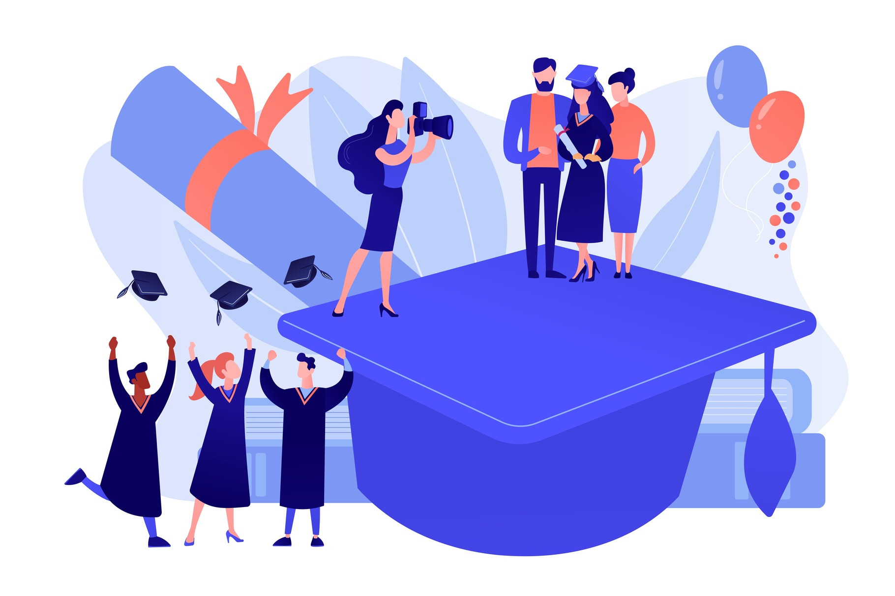 Graduation concept vector, an Education Illustration by Visual Generation