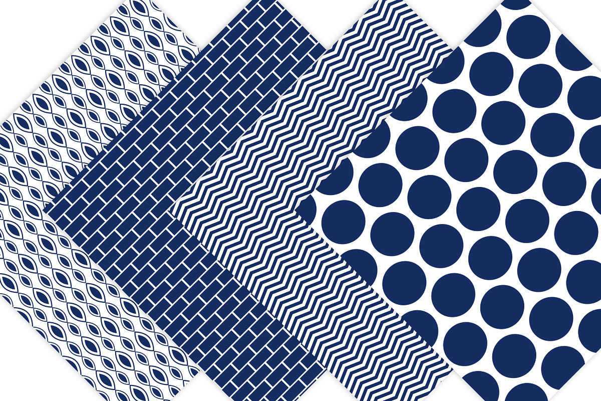 Navy Blue Digital Paper, a Pattern Graphic by Leska's Digitals