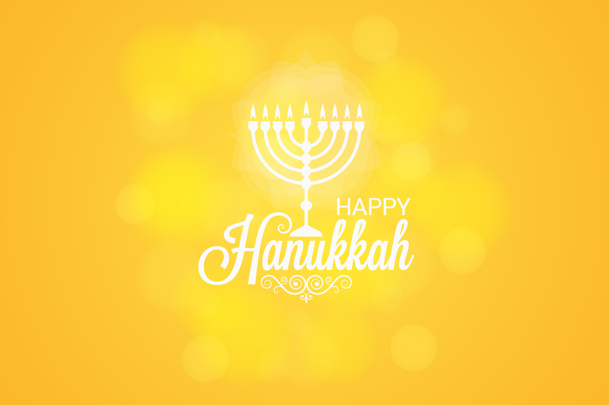 Hanukkah Card Sun Lights Background, an Illustration by PushLogo