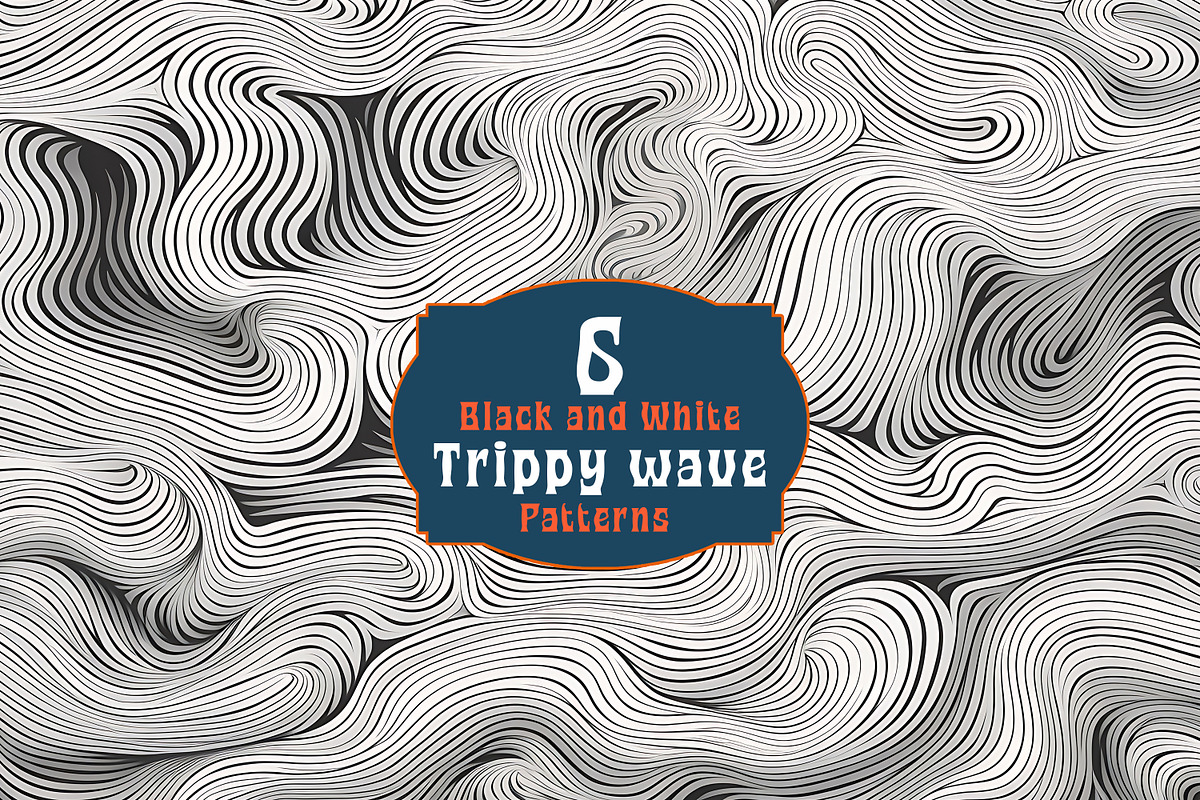 Black and white trippy wave patterns, a Pattern Graphic by ...