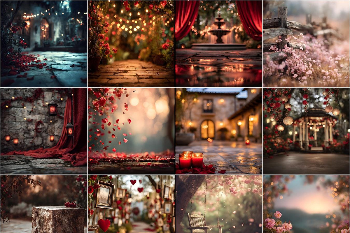 Outdoor Valentine Digital Backdrops, a Background Graphic by Walllow ...