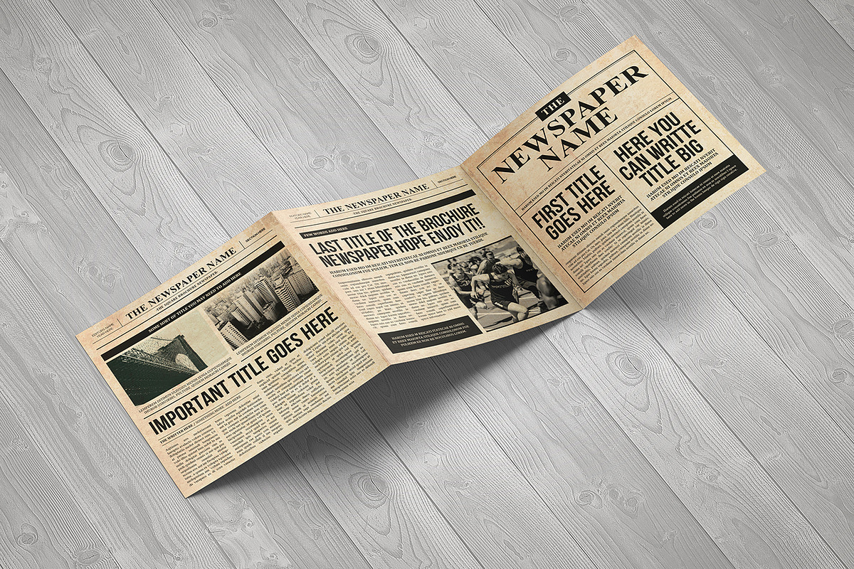 Newspaper Brochure Trifold, a Brochure Template by Luuqas Design
