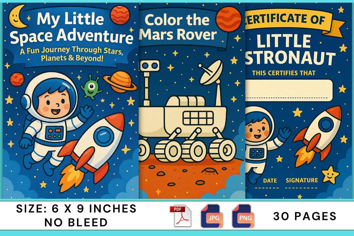 My Little Space Adventure for Kids, a Stationery Template by Designmela01