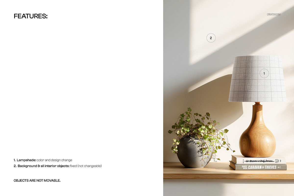 Table Lamp with Shade Mockup, a Household Mockup by creatsy5