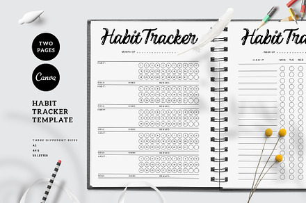 Canva Habit Tracker | Stationery Templates ~ Creative Market