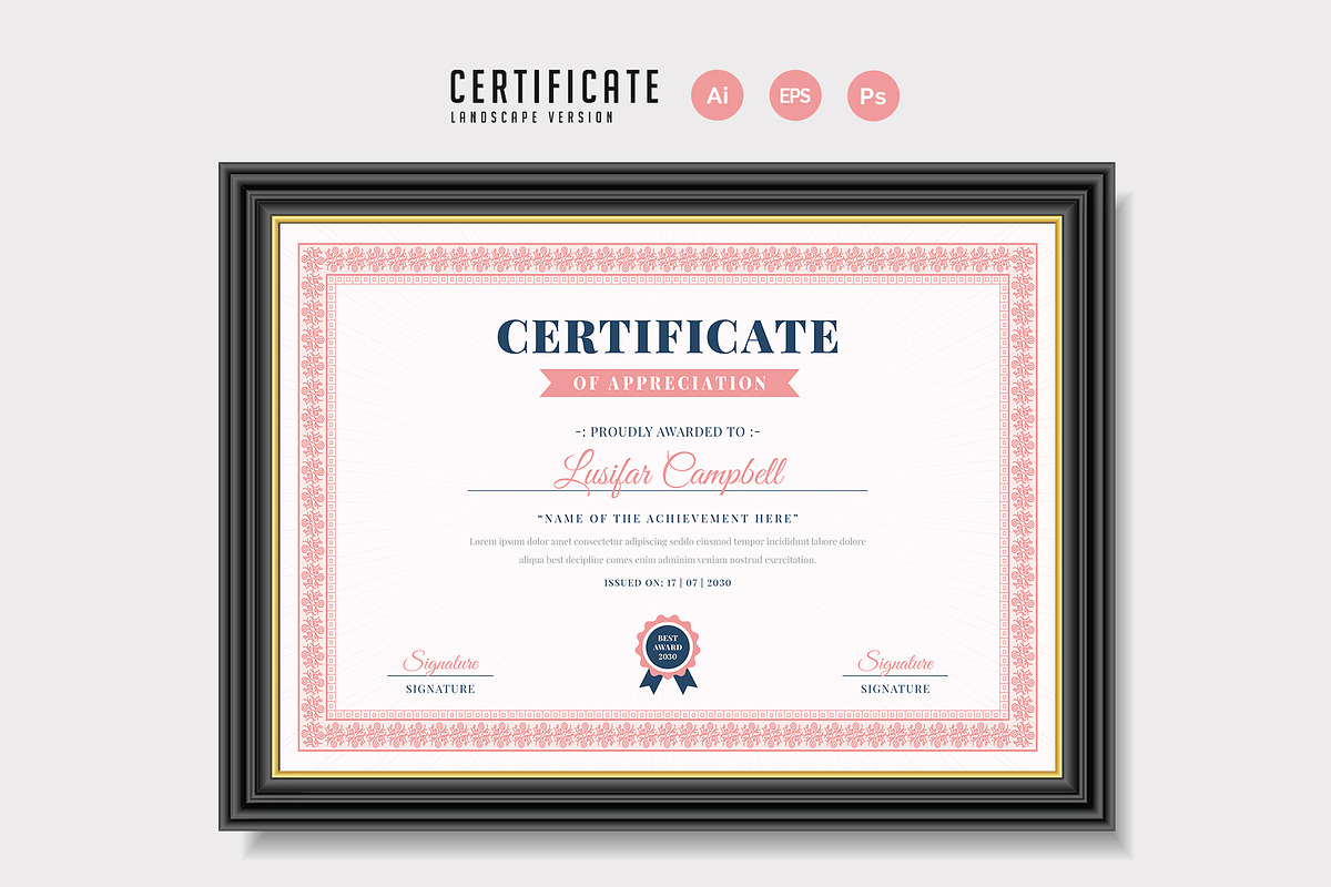 004. Clean Certificate Template, a Stationery Template by ...