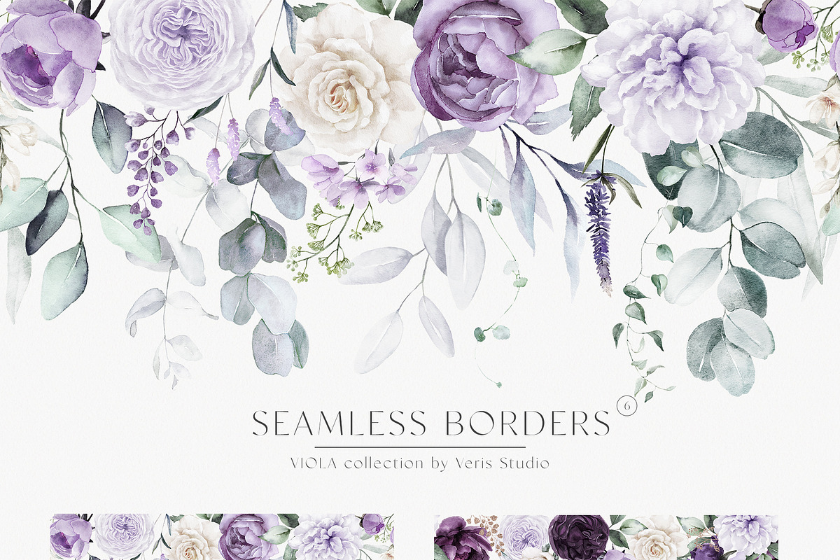 Violet Watercolor Floral Alphabet, a Decorative Illustration by Veris ...