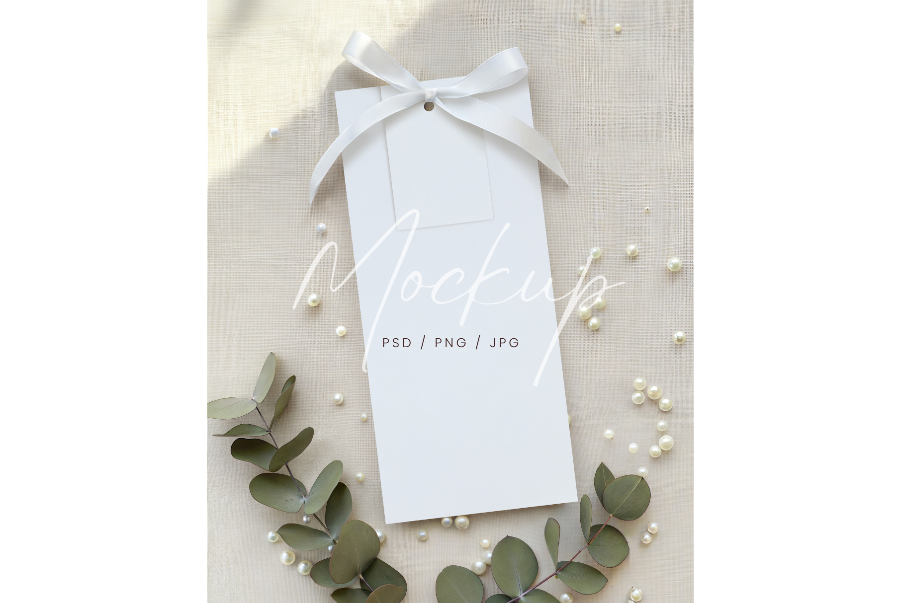 Tall Vertical Menu Mockup Ribbon, a Product Mockup by TatiMockup