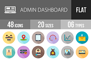 48 Admin Dashboard Long Shadow Icons, an Outline Icon by IconBunny ...