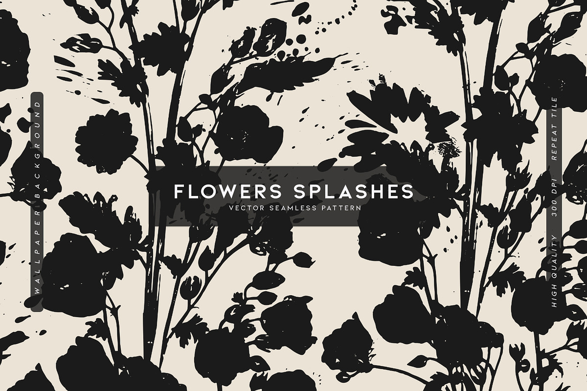 Flowers Splashes, a Pattern Graphic by MalyskaStudio