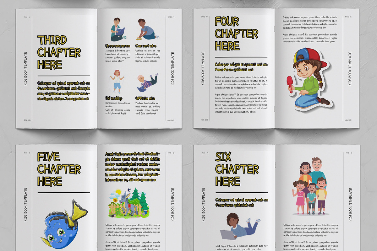 Kids Magazine Template Design Layout