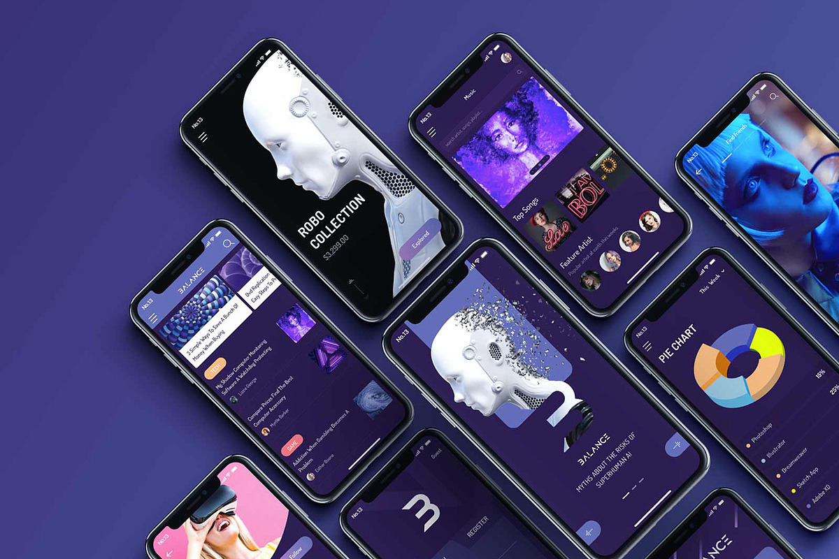 Balance Mobile App UI KIT, an App Template by No.13 | Creative Market