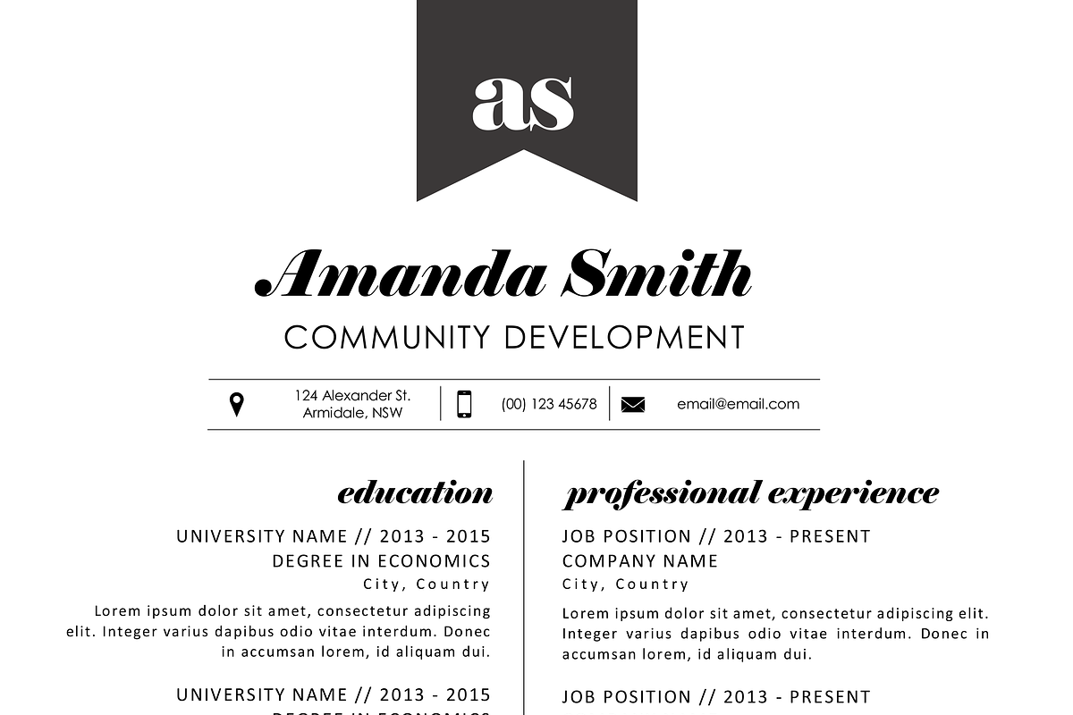 2 in 1 top ribbon resume template, a Resume Template by Inkpower