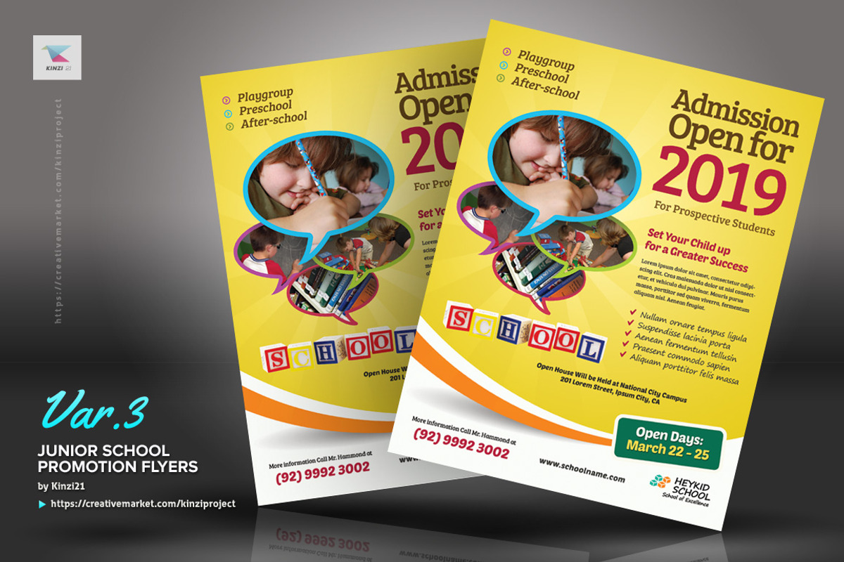 Junior School Promotion Flyers, a Flyer Template by kinzi21