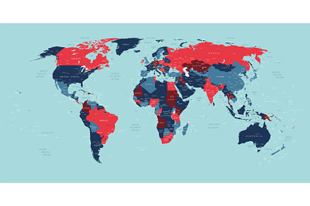 Abstract Vector World Map | Work Illustrations ~ Creative Market