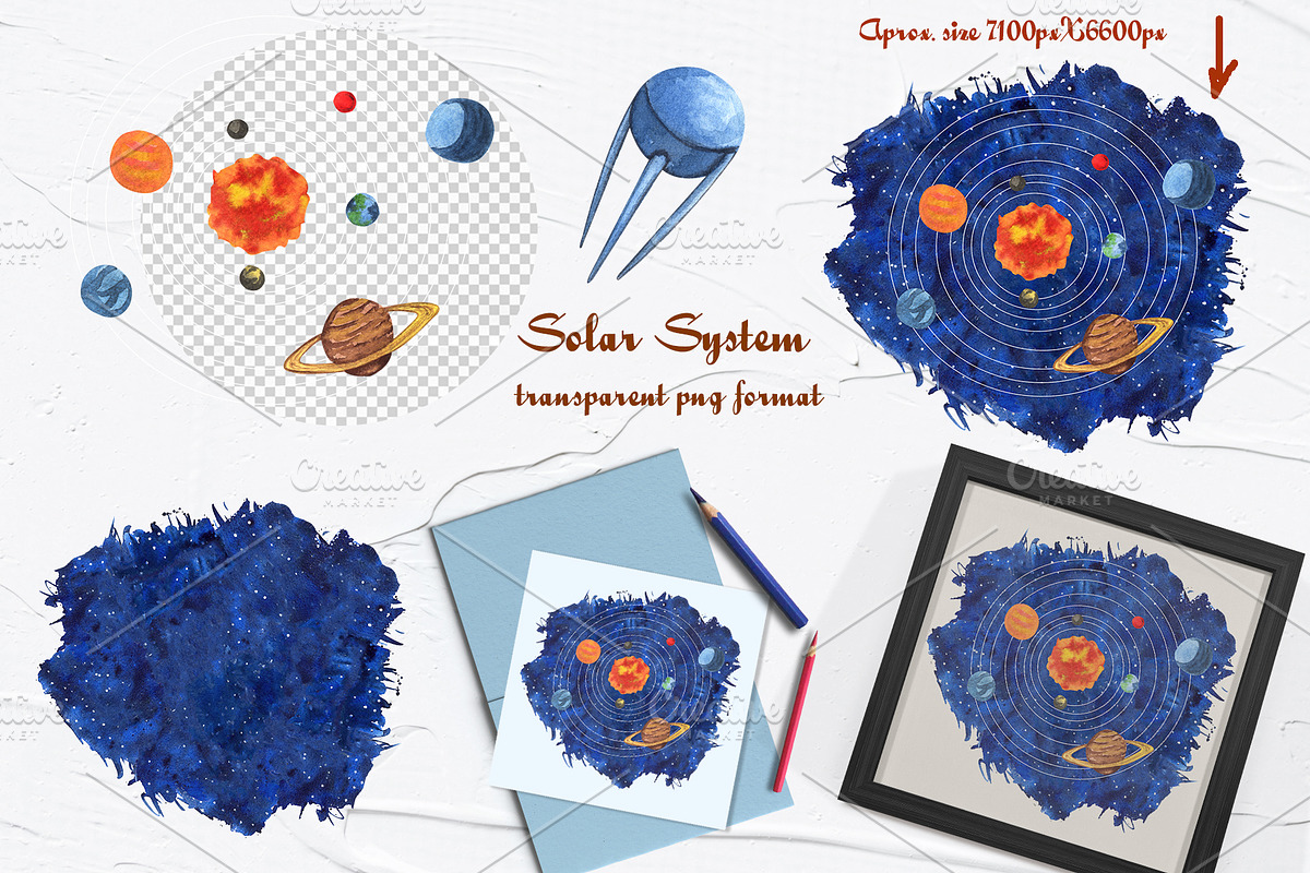 Science Watercolor Set, an Education Illustration by BarvArt