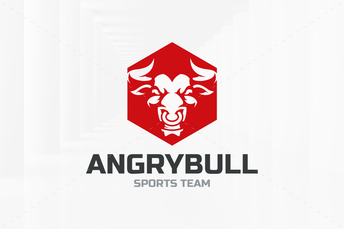 Angry Bull Logo Template, a Branding & Logo Template by LOGOMAGINE