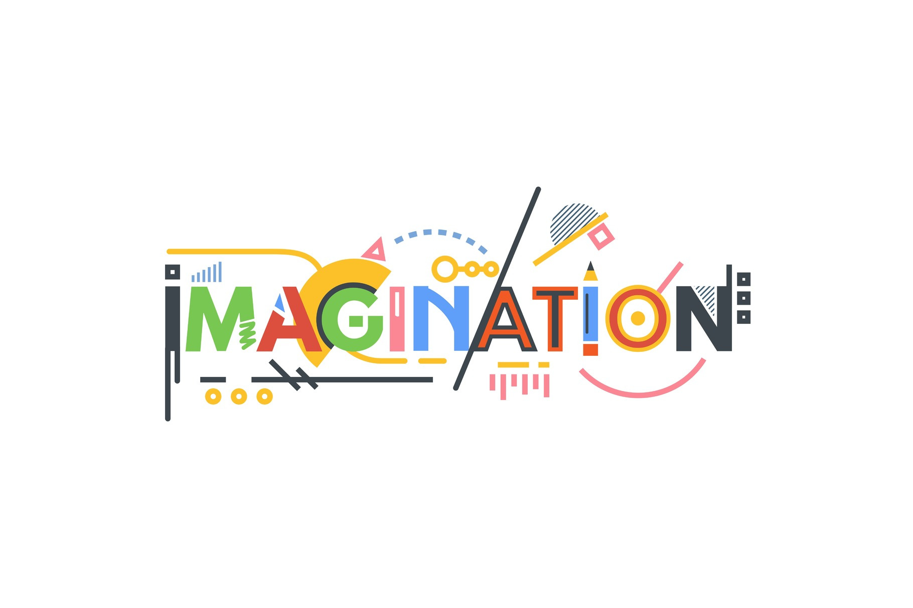 Imagination text banner, a Decorative Illustration by SkyVectors