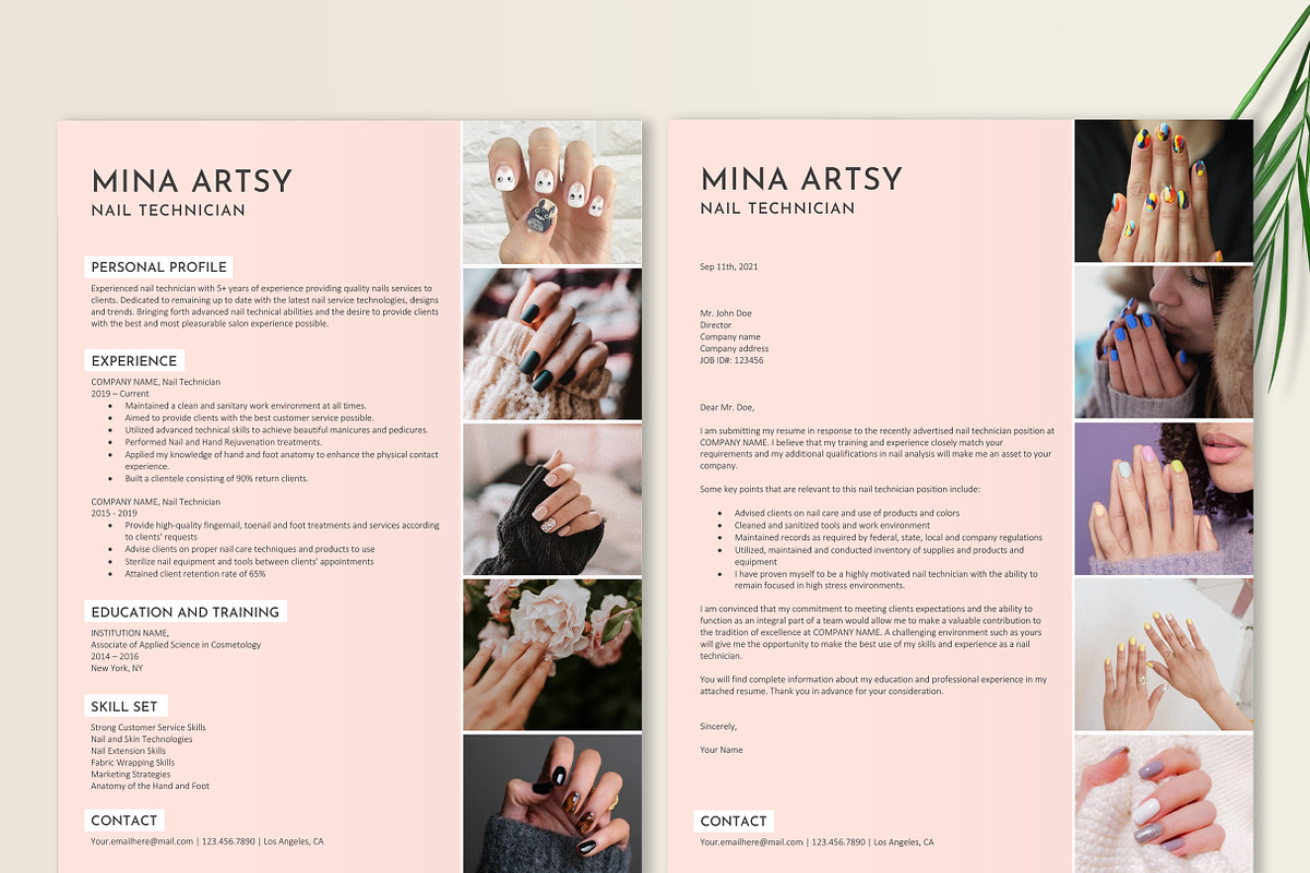 Nail Technician Resume Template, a Resume Template by Stanin Studio ...