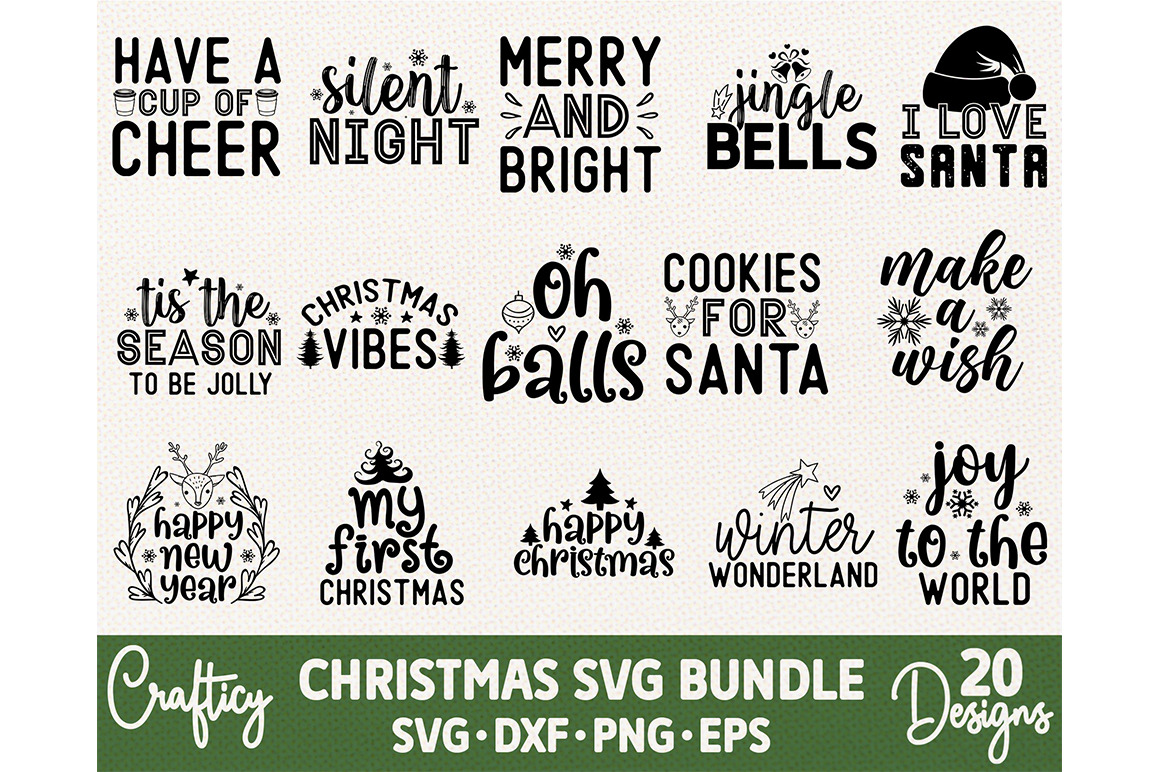 Christmas SVG Bundle, an Illustration by Crafticy