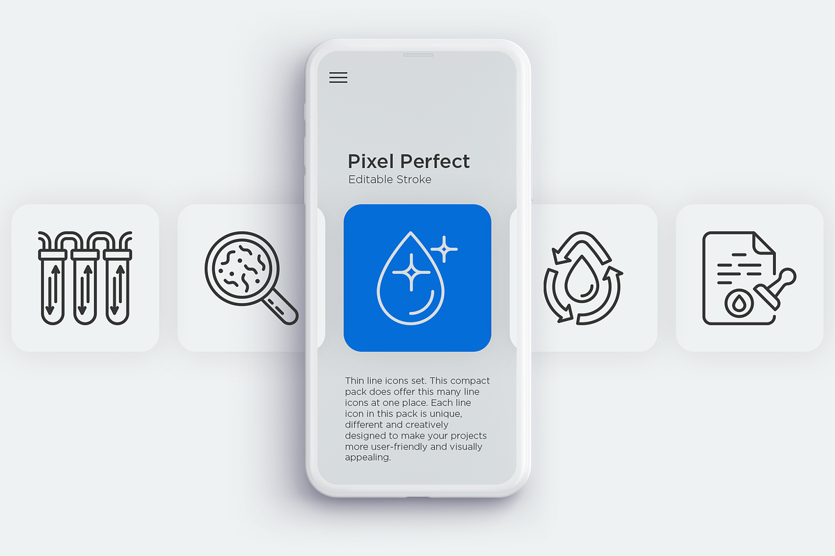 Water Treatment Icon Set Pixel Perfect