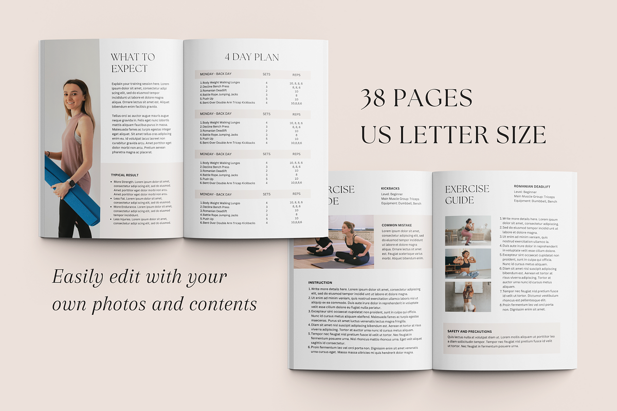 Fitness Planner Ebook Template, a Magazine Template by ShopRShop
