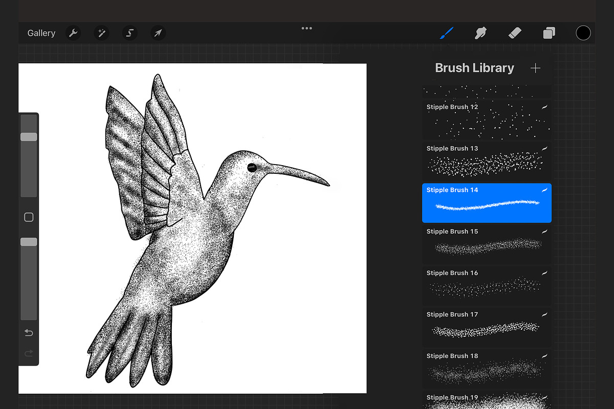 Stipple shading brushes Procreate, a Brush Add-On by aivos