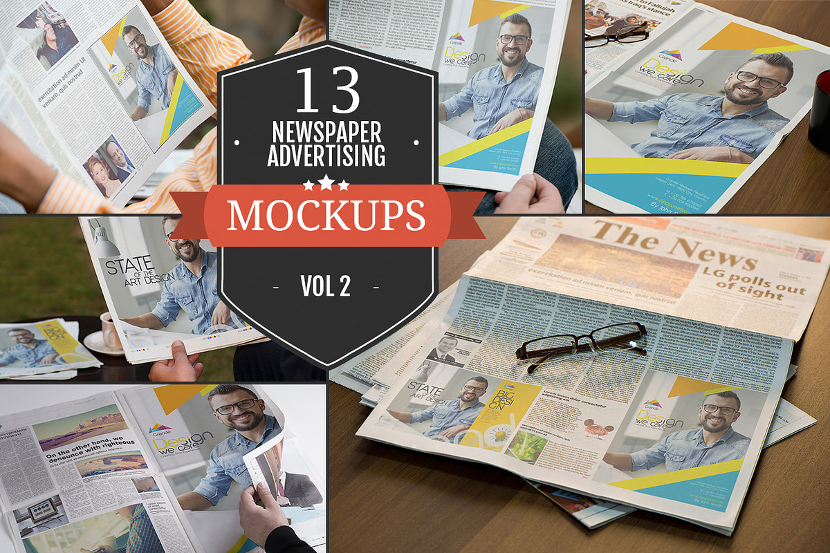 Newspaper Advertising Mockups Vol. 2, an Advertising Mockup by ZippyPixels